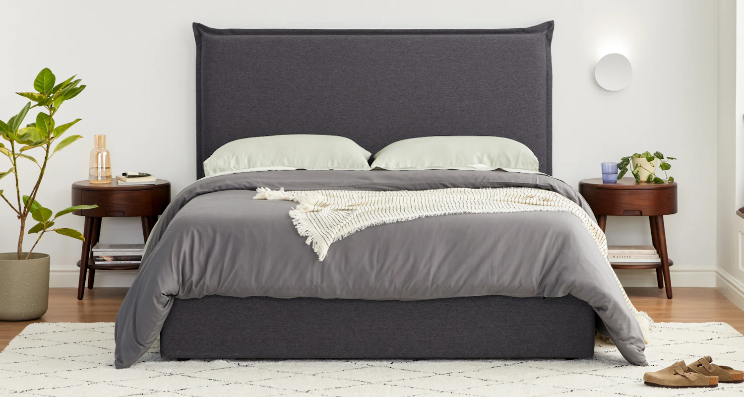 (Charcoal) Queen Size Alta Adjustable Storage Bed Frame - Ecosa AU