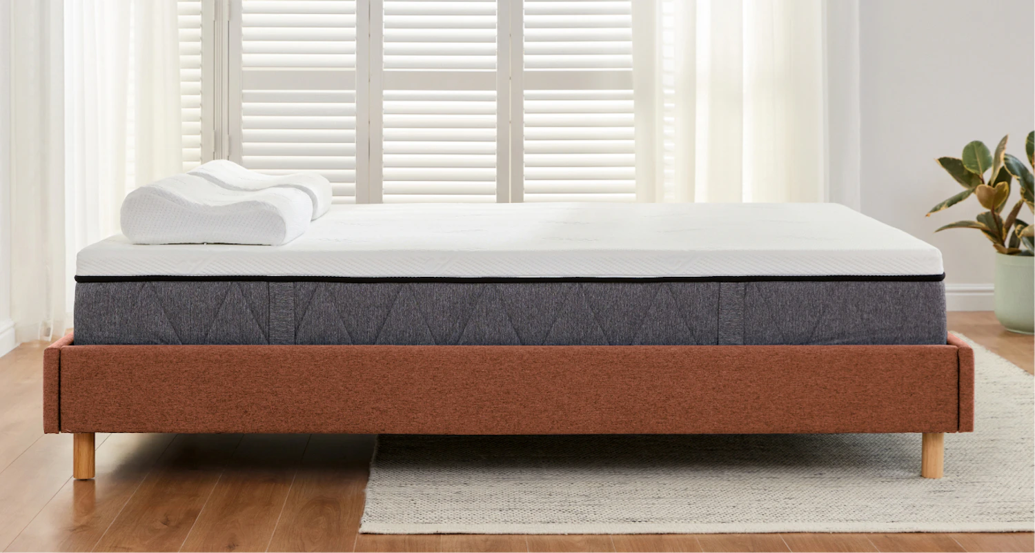 (Rust) King Size Breeze Style Breeze Upholstered Bed Base | King, Queen ...