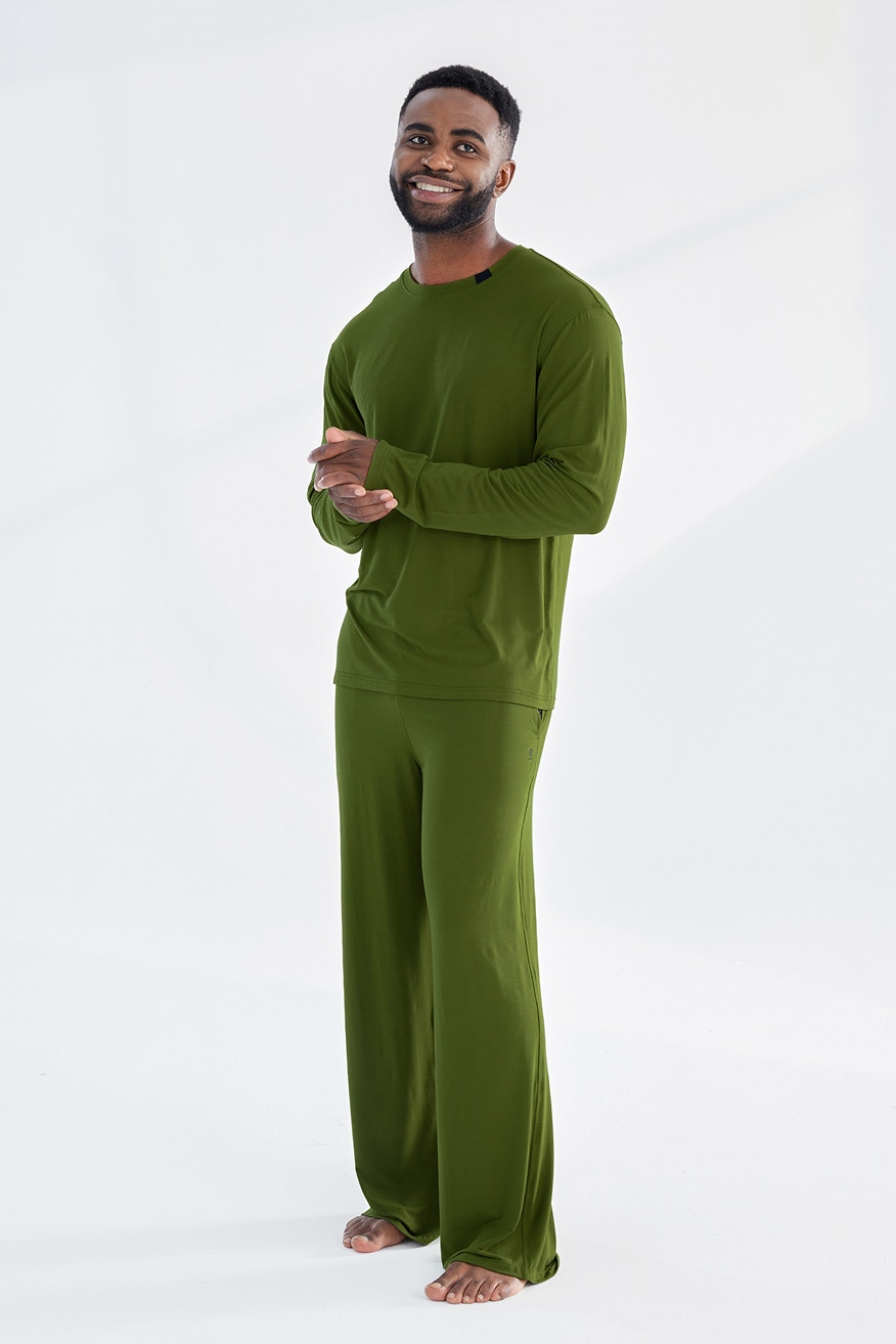(Olive) S Men's DreamSoft Sleep Pant - Ecosa AU