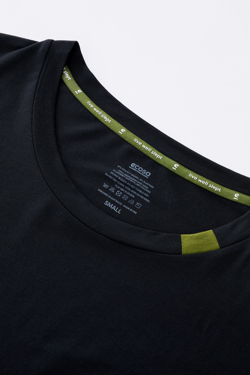 (Black) L Men's Modal Sleep Tank - Ecosa NZ